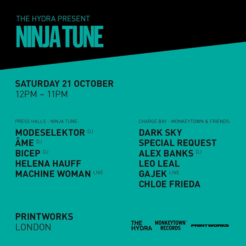 The Hydra reveals lineup for Ninja Tune showcase at Printworks · News RA