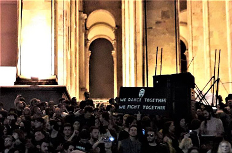 Tbilisi club community stages protest rave at Parliament Of Georgia ...
