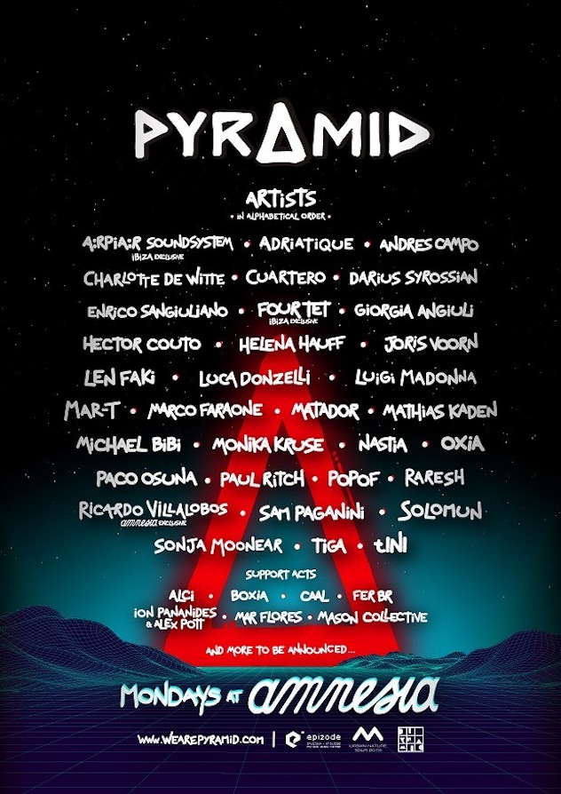 Amnesia Ibiza's Pyramid party returns in 2019 with Four Tet, Helena ...